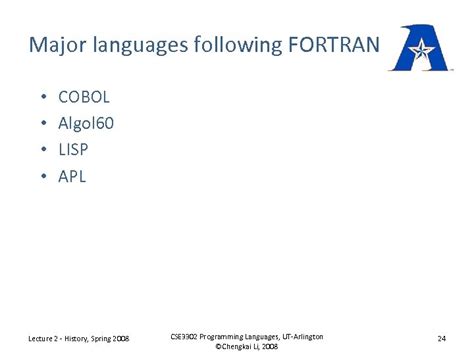 Cse 3302 Programming Languages History Of Programming Languages