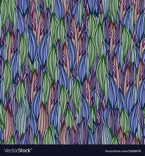 Abstract Colorful Leaves Shape Seamless Pattern Vector Image