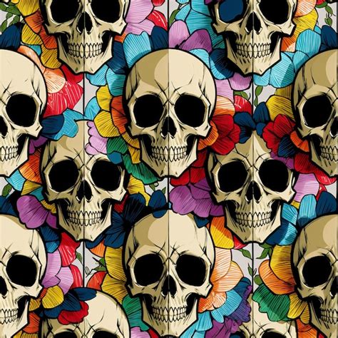Premium Ai Image A Seamless Pattern Of Skulls