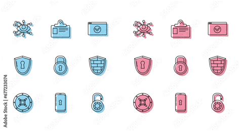 Set Line Safe Smartphone With Lock Eye Scan Combination Wheel Lock Shield Cyber Security