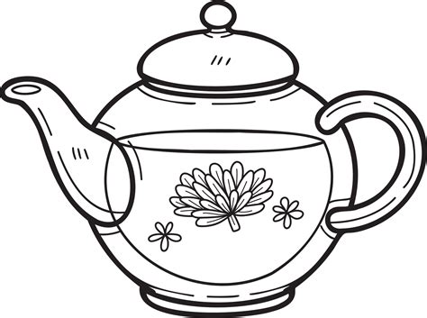 Hand Drawn English Style Teapot Illustration In Doodle Style 20006065 Png