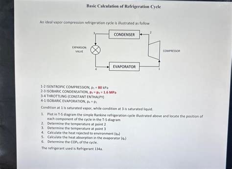 Solved Basic Calculation Of Refrigeration Cycle An Ideal Chegg