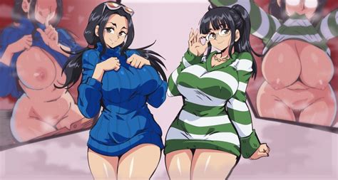 Rule 34 2girls Belly Big Breasts Black Hair Clone Cuerpo Fleur Dual
