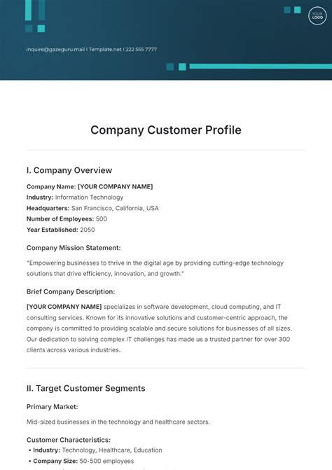 Free Customer Profile Templates To Edit Online And Print