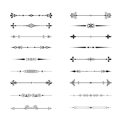 Premium Vector Classic Line Separators Flourishes Decorative Dividers Book Embellishment