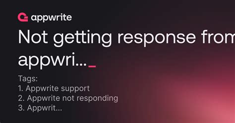 Not Getting Response From Appwrite Threads Appwrite