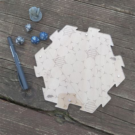 Hex Grid Map Tabletop Rpg Battle Map Hexagon Modular Tiles Laser Cut