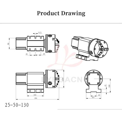 Cnc 하모닉 드라이브 감속기 4차 A 회전축 25h100 50 130cnc 라우터 기계용 척 130mm 3 조 4 조가 있는 Nema34 모터 회전축 4축 중심 높이