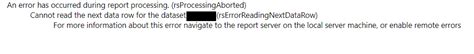 Ssrspbi Rs Error Cannot Read The Next Data Row For The Dataset Data Work Mom