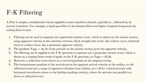 f k filtering for seismic data processing pptx