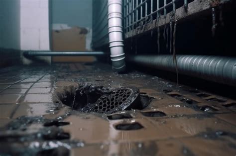 Premium Ai Image Drain Cleaning Clogged And Dirty Sewer Pipes Floor