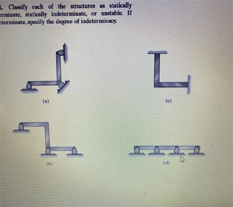 solved 1 classify cach of the structures as statically
