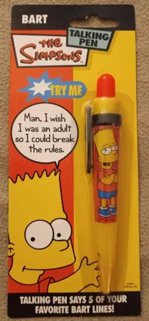The Simpsons Bart Simpson Talking Pen £943 Picclick Uk