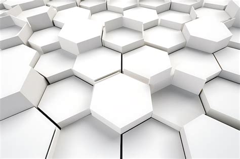 Premium Photo Abstract Hexagonal 3d Shapes White Background