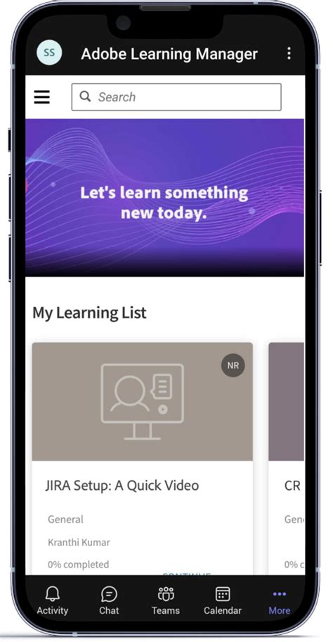 Learning Manager App On Teams Mobile App Elearning