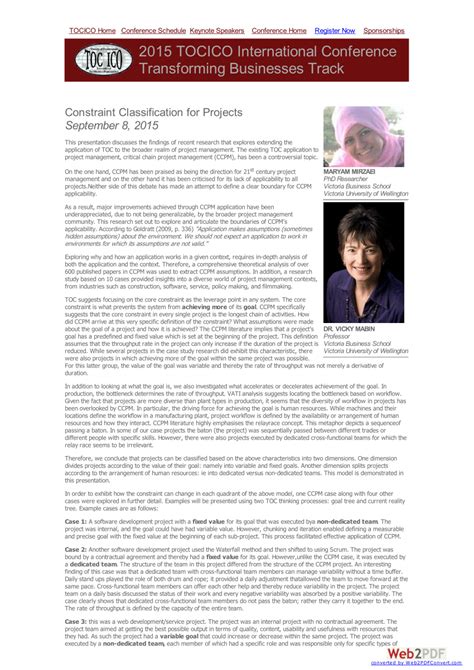 Pdf Constraint Classification For Projects