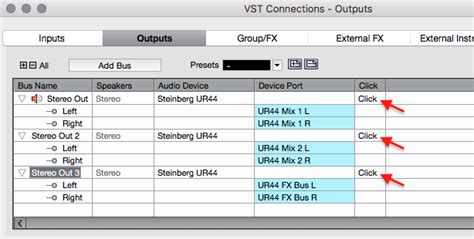 Cubase Nuendo Sending Metronome Click To Multiple Outputs Steinberg Support