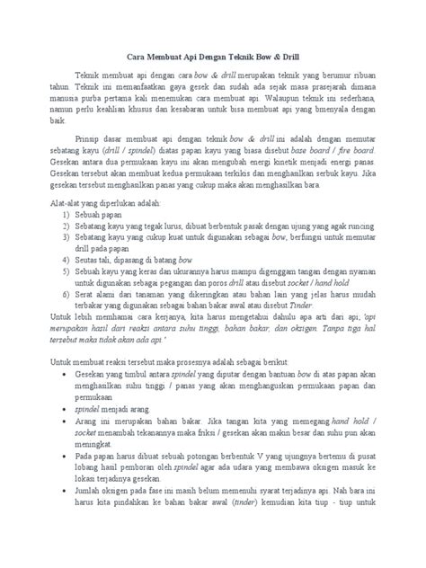 Cara Membuat Api Dengan Teknik Bow Pdf