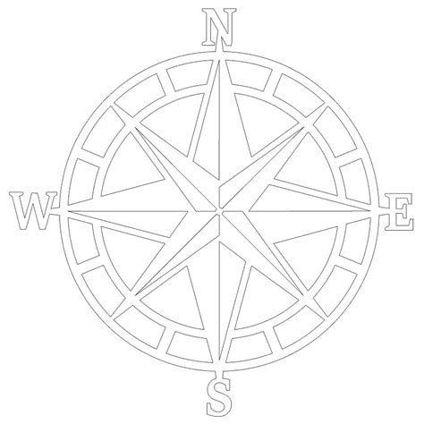 Nautical Compass North Arrow Wall Art Laser Cut Ai Cdr Dxf Svg File