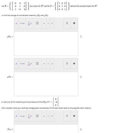 solved 2 3 1 2 let b {1 be a basis for r3 and let s [1