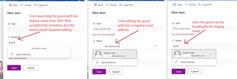 Sharepoint List Person Or Group Column Will Not Populate With Guest
