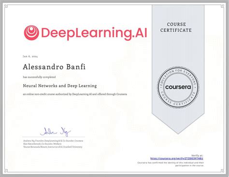 Alessandro Banfi ️ On Linkedin I Took This Certification On Neural Networks And Deep Learning