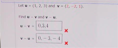 Solved Solve For W Where U And V Chegg Com