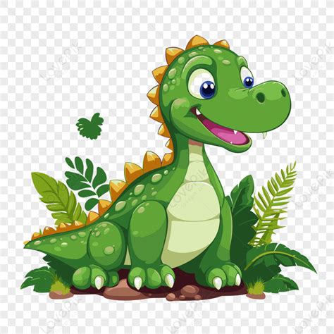 Dinosaur Png Clipart Cute Na Cartoon Dino Na Nakaupo Sa Jungle Vector Ang Cute Ni Dino Larawan