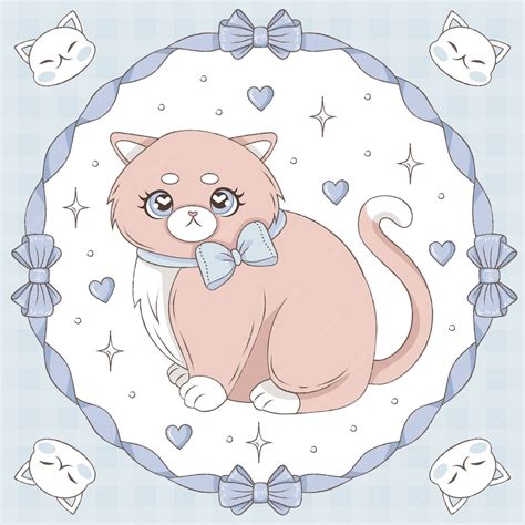 손으로 그린 뚱뚱한 고양이 만화 그림 무료 벡터