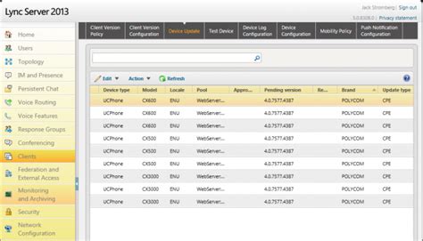 Configuring Lync Server To Push Out Latest Microsoft Lync Phone Edition Firmware Jack Stromberg