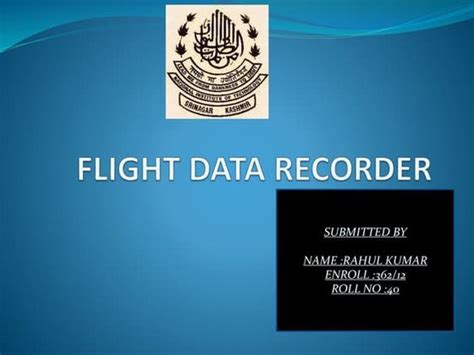 Aircraft Accident Data Recording Black Box Pptx Consumer Electronics Technology And Computing
