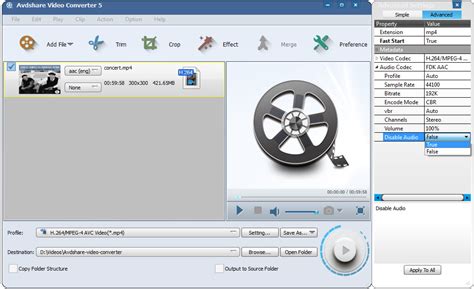 Remove Sound From MP MKV AVI MOV FLV Avdshare
