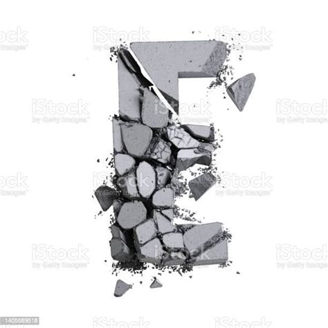 깨진 콘크리트 블록으로 만든 알파벳 문자 흰색 배경에 고립 된 3d 그림 건축자재에 대한 스톡 사진 및 기타 이미지 건축자재
