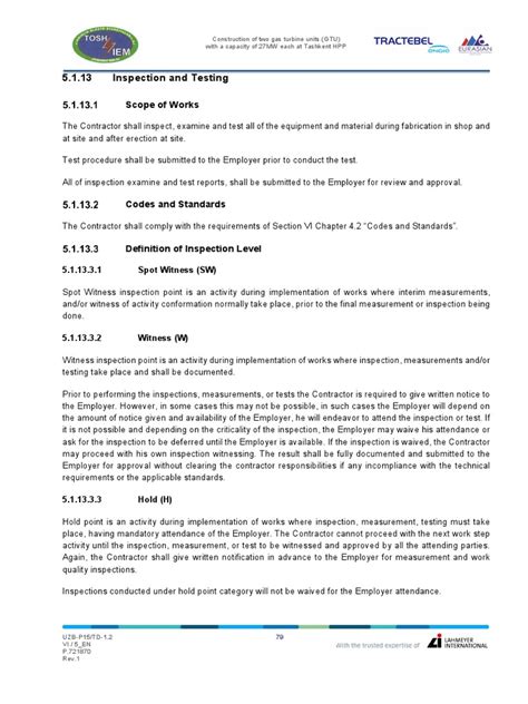 Attachment N Inspection And Testing Requirement Pdf