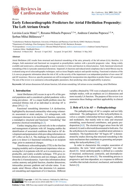 Pdf Early Echocardiographic Predictors For Atrial Fibrillation Propensity The Left Atrium Oracle