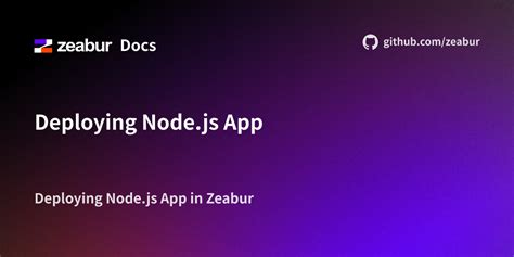 Deploying Nodejs App Zeabur