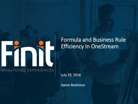 Finit Formula And Business Rule Efficiency In One Stream Pdf