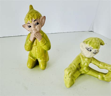 Sale Pixie Elves Gilner Hand Painted Light Green Set Of 2 California