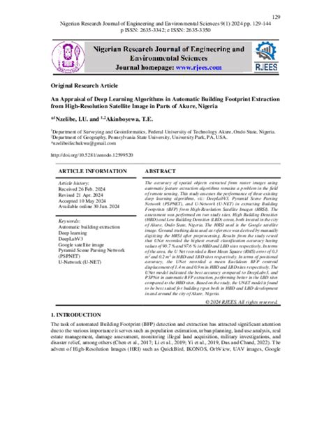 Pdf An Appraisal Of Deep Learning Algorithms In Automatic Building