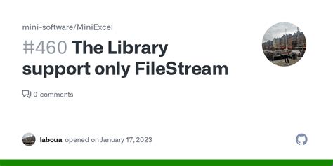 the library support only filestream · issue 460 · mini software