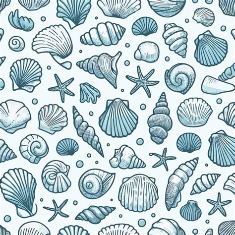 Seamless Seashell Pattern Collection Premium Ai Generated Vector Seamless Seashell Pattern Collection Premium Ai Generated Vector