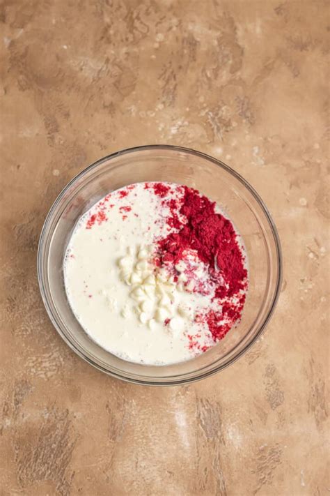 Raspberry Ganache With White Chocolate Dollop Of Dough