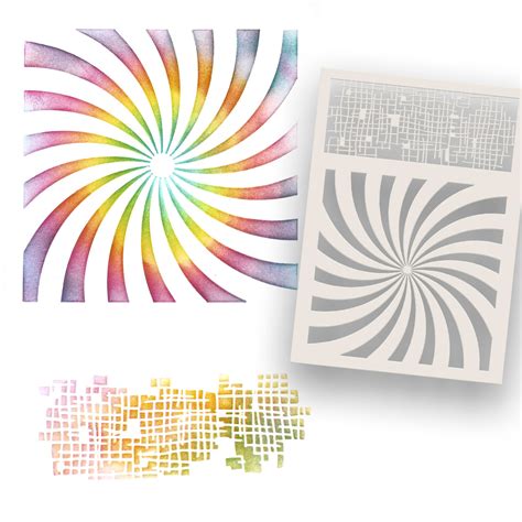 Funky Vortex Grid Stencil Polkadoodles Ltd