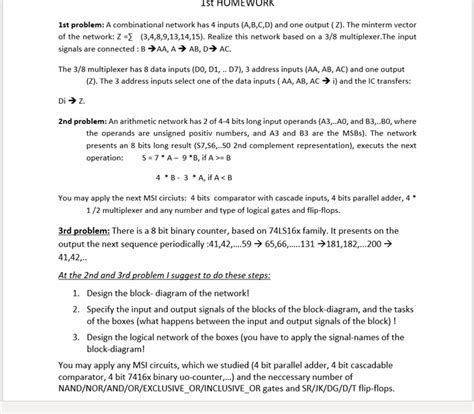 Solved 1a Combinational Network Has 4 Inputs Abcd And