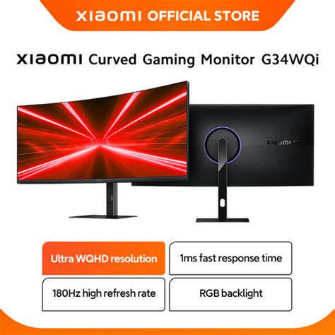 Promo Official Xiaomi Curved Gaming Monitor G34WQi Ultra WQHD Resolution 1ms Fast Response