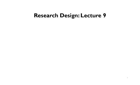 Research Design Lecture 9 Lecture Notes Research Design Lecture Homework 3 μ Usa ≤ μ