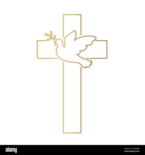 Golden Dove With Olive Branch Holy Spirit Crucifixion Obituary