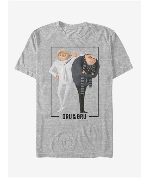 Despicable Me 3 Dru And Gru Twin Personality Black T Shirt For Men Size Sm