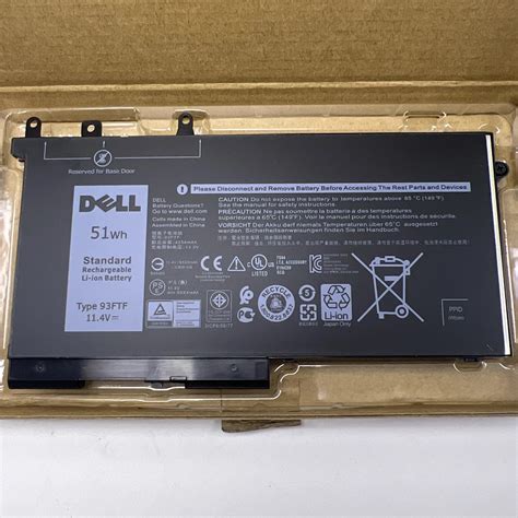 Genuine 93ftf 51wh Battery For Dell Latitude 12 5280 5288 5480 5580