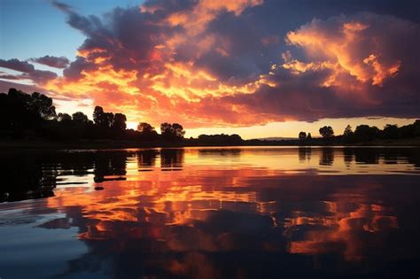 Rainbow Spanning Across The Sky After A Passing Storm Premium Ai Generated Image